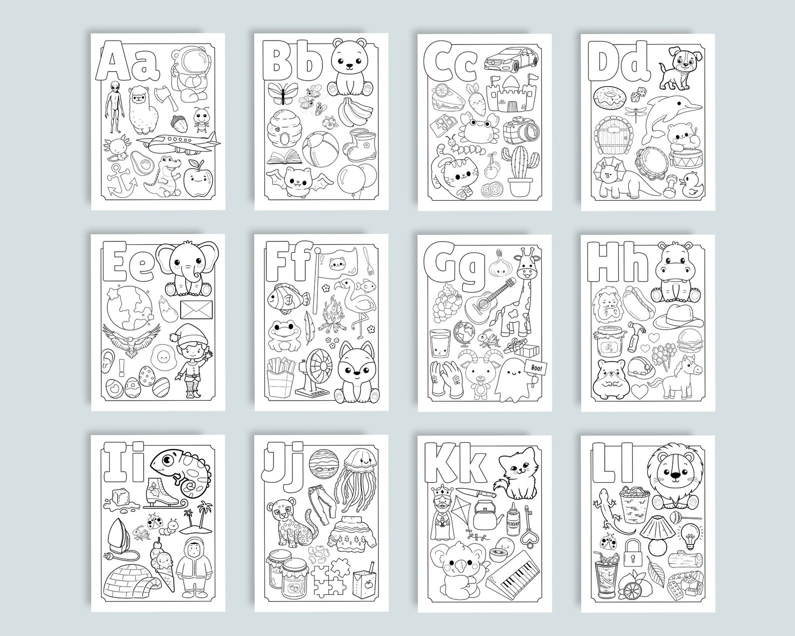 26 Printable Alphabet Cute Coloring Pages Worksheets for Kids ...