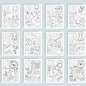 26 Printable Alphabet Cute Coloring Pages Worksheets for Kids ...