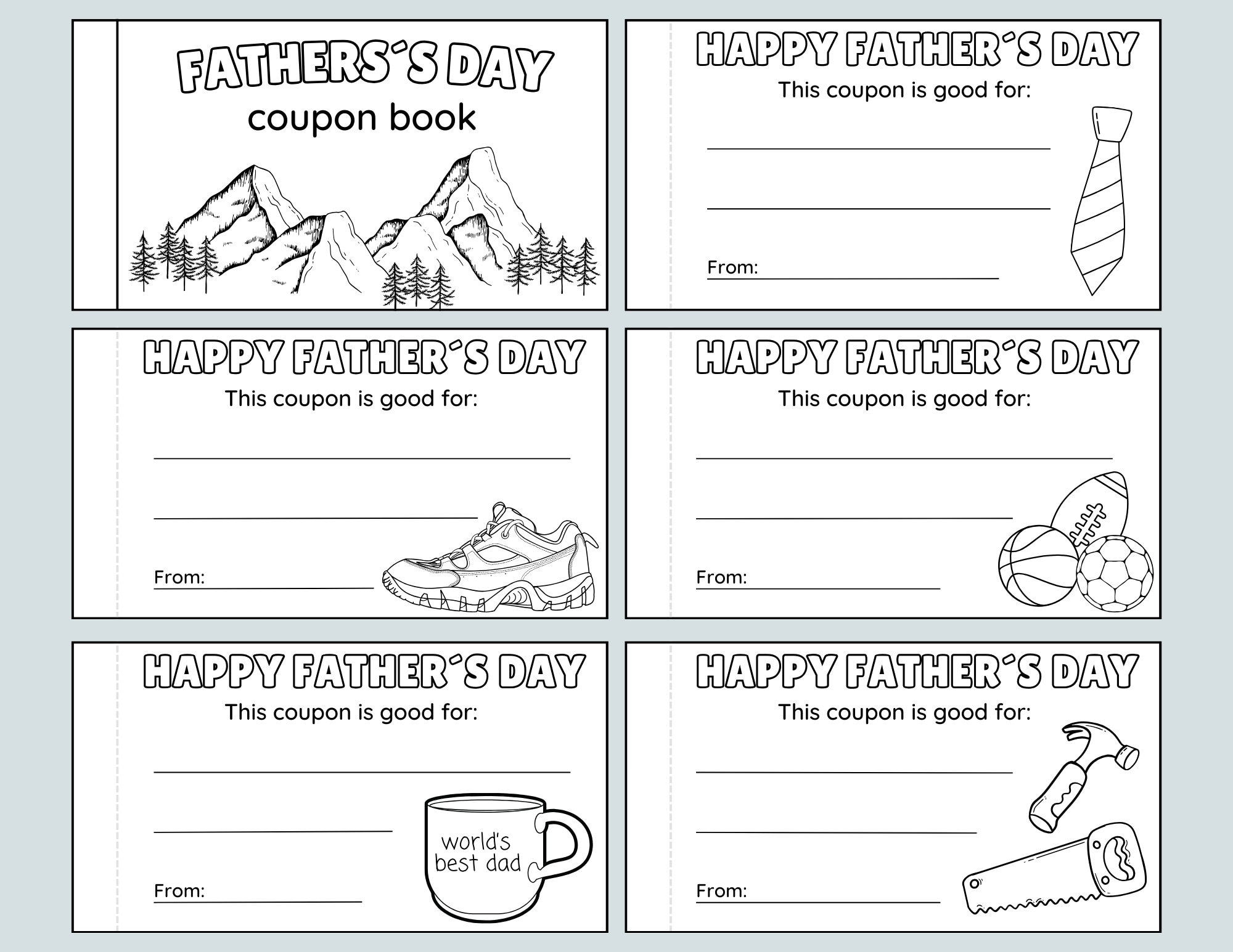 Father's Day Coupon Book: Printable DIY Gift for Dad (editable File) - Etsy