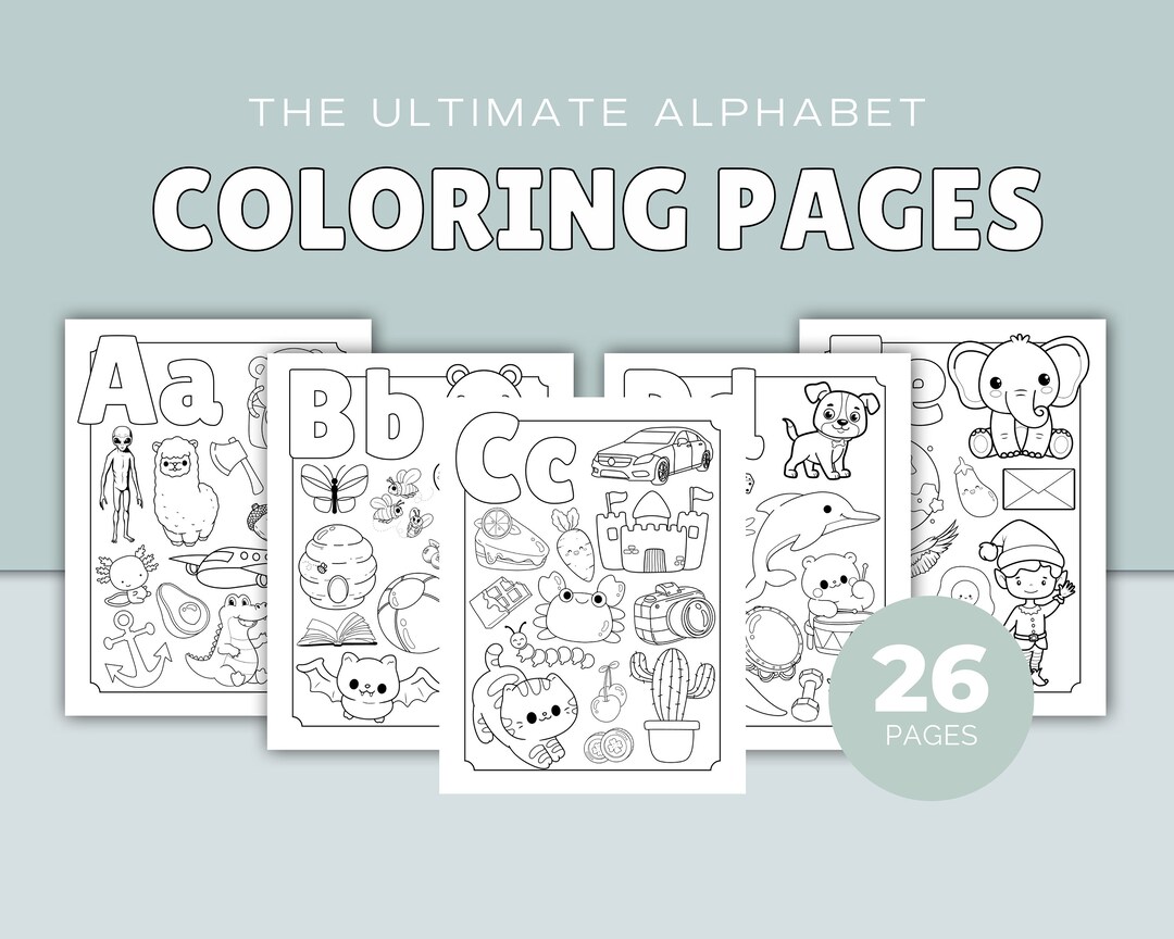26 Printable Alphabet Cute Coloring Pages Worksheets for Kids ...