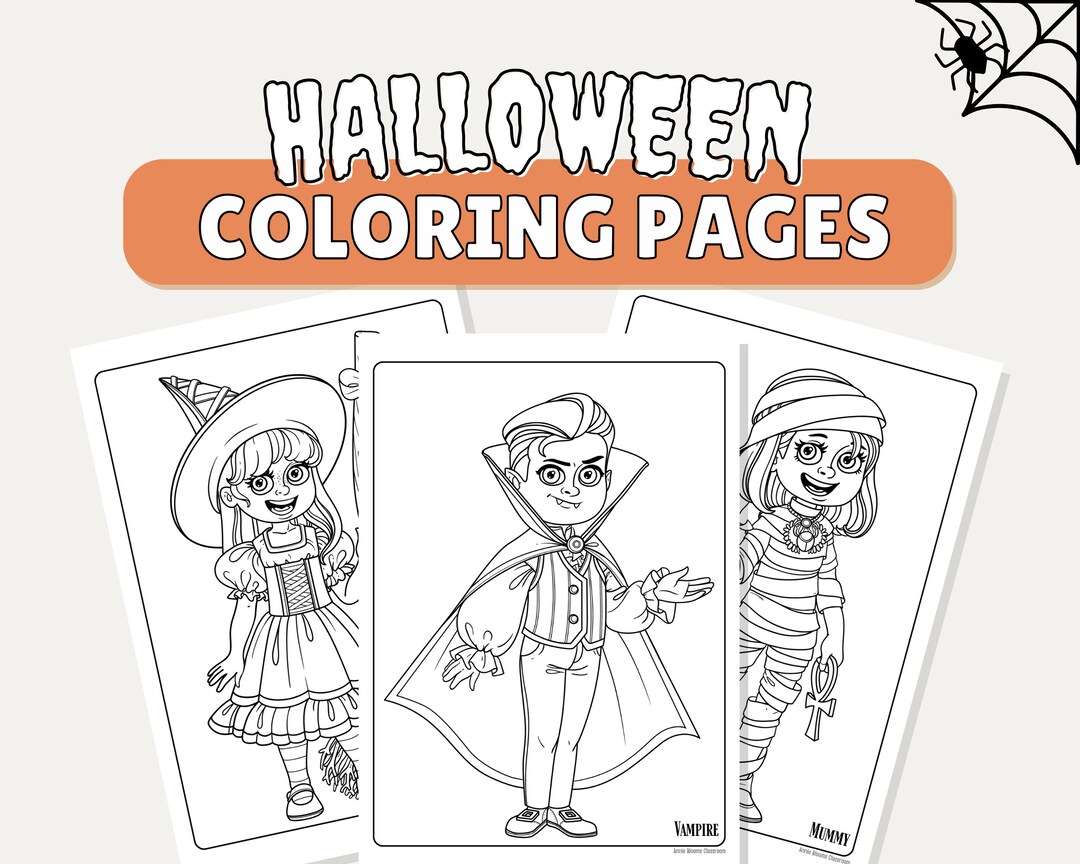 Halloween Coloring Pages for Kids and Adults 50 Pages Digital - Etsy
