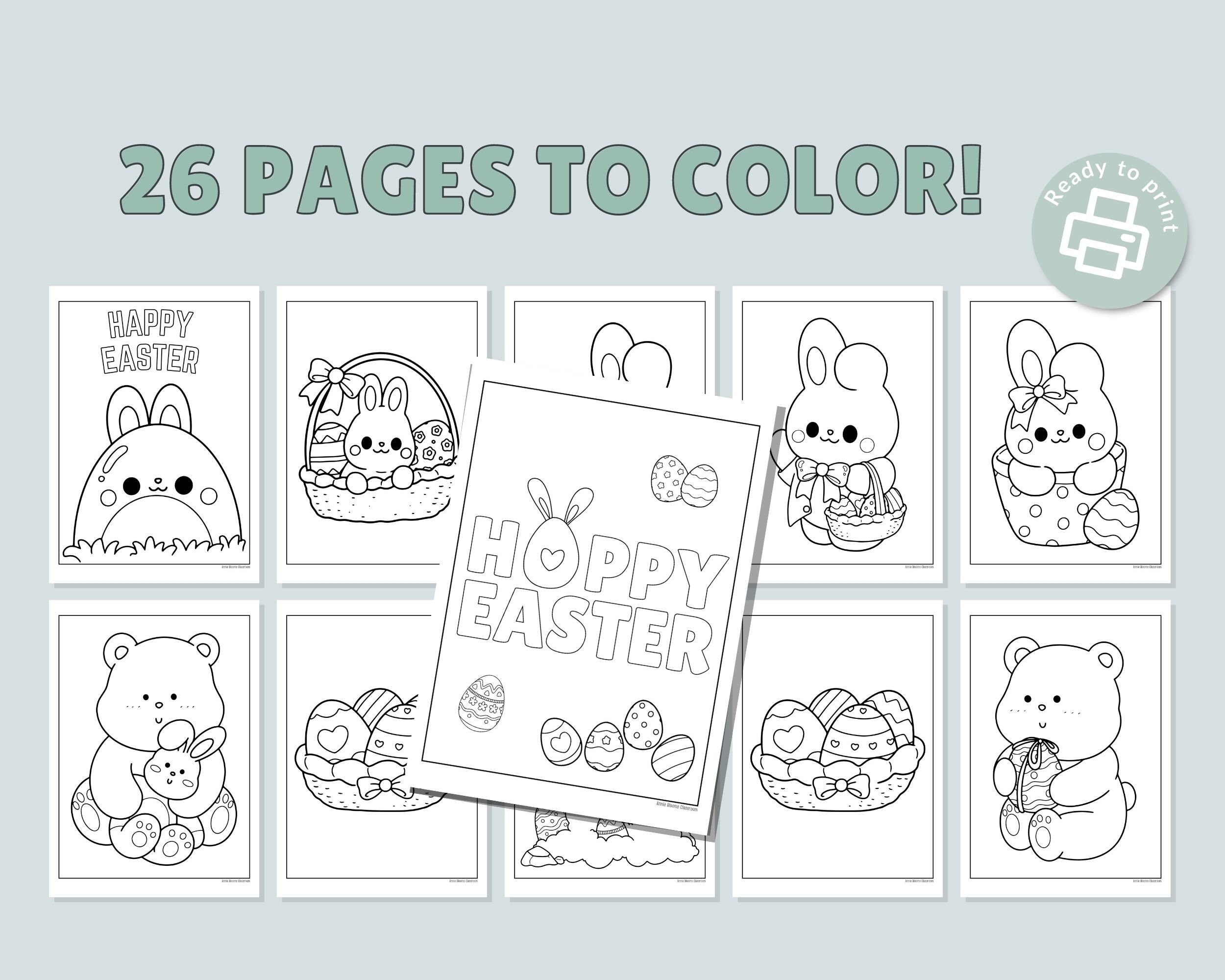 Easter Cute and Fun Printable Coloring Book Pages for Kids, Preschool ...