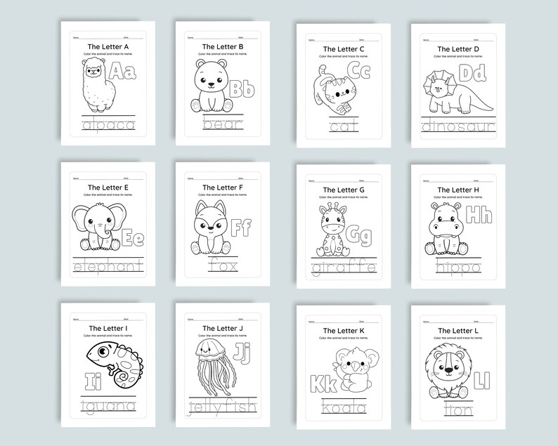 Alphabet Tracing and Coloring Pages for Kids: Preschool - Kindergarten ...