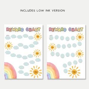 Printable Rainbow Reward Chart | Sunshine Kids Routine Chore Chart ...