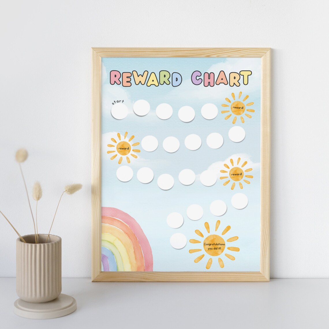 Printable Rainbow Reward Chart | Sunshine Kids Routine Chore Chart ...