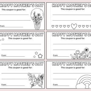 Mother's Day Coupon Book Printable Kids Children Mom Gift Coloring Page ...