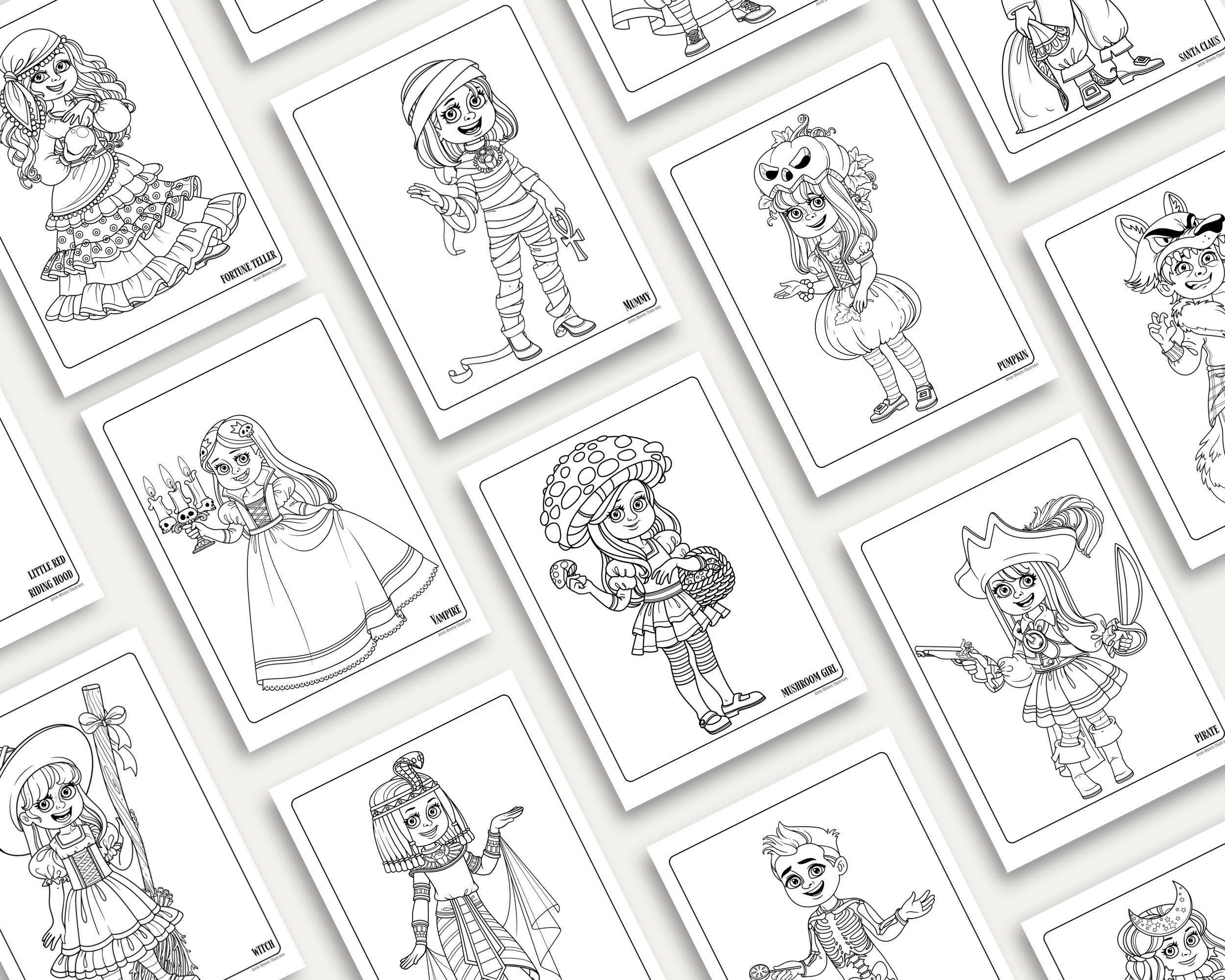 Halloween Coloring Pages for Kids and Adults, 50 Pages Digital Carnival ...