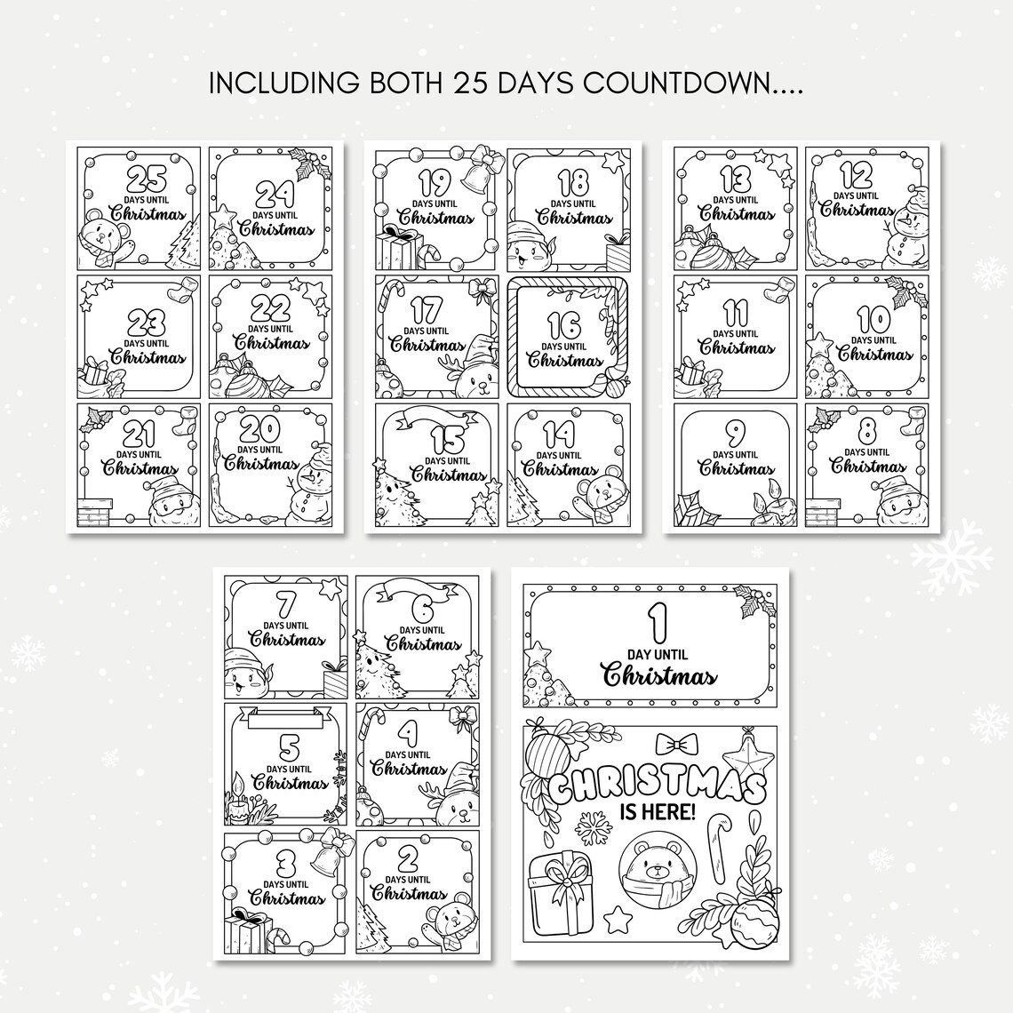 Advent Calendar Coloring Pages | Printable Countdown to Christmas ...