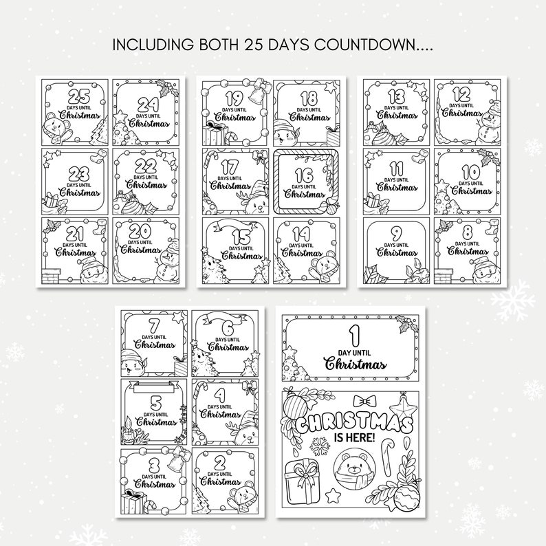 Advent Calendar Coloring Pages | Printable Countdown to Christmas ...