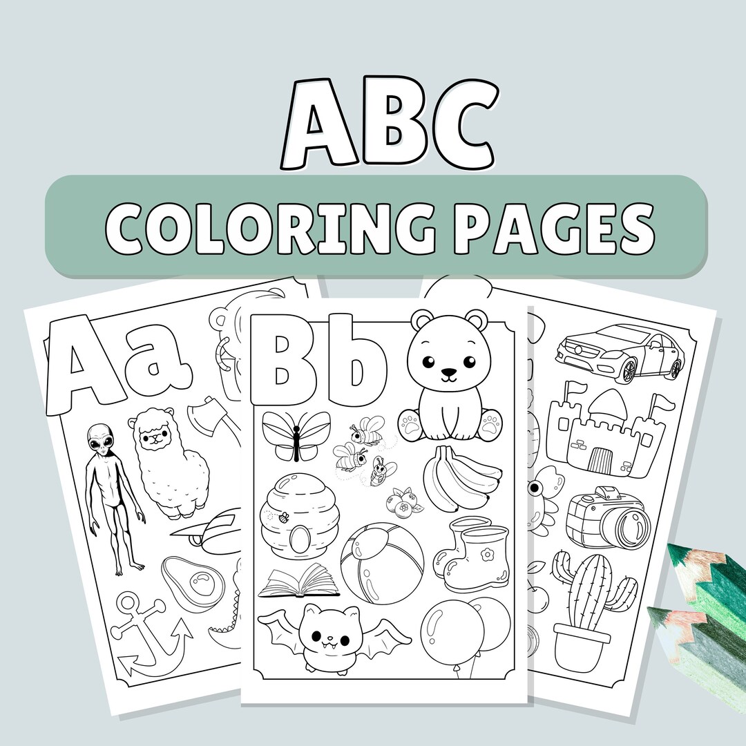 26 Printable Alphabet Cute Coloring Pages Worksheets for Kids ...