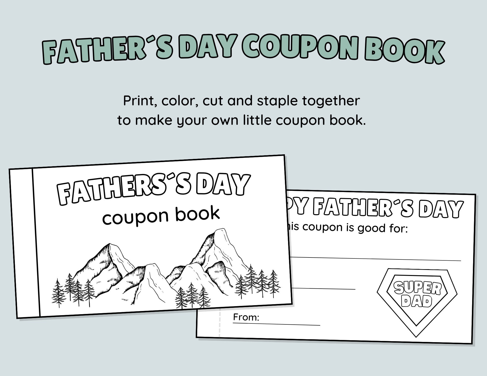 Father's Day Coupon Book: Printable DIY Gift for Dad (editable File) - Etsy