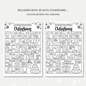 Advent Calendar Coloring Page | Printable Countdown to Christmas ...