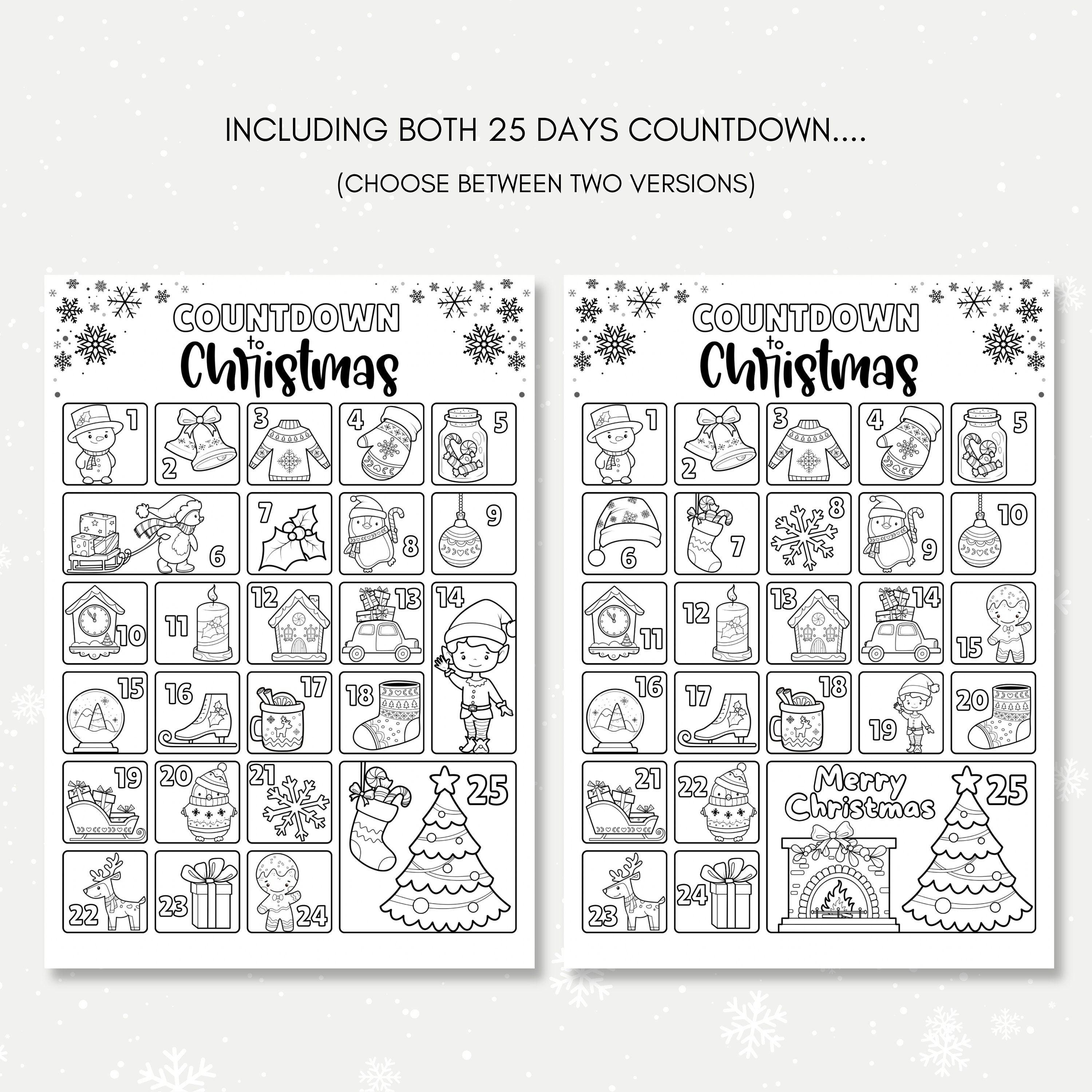 Advent Calendar Coloring Page | Printable Countdown to Christmas ...