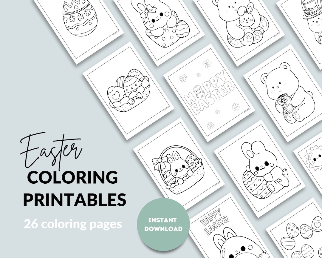 Easter Cute and Fun Printable Coloring Book Pages for Kids, Preschool ...
