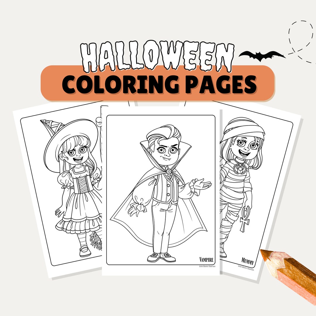 Halloween Coloring Pages for Kids and Adults, 50 Pages Digital Carnival ...