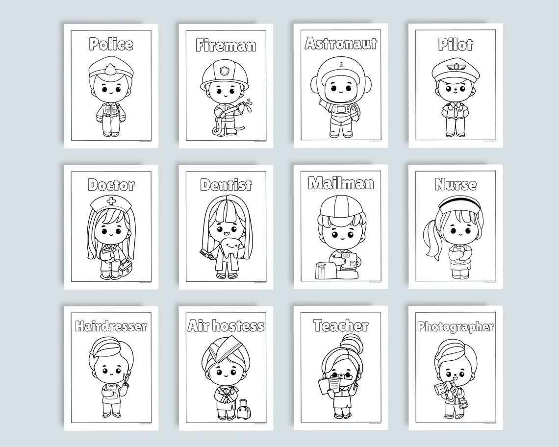 Professions Coloring Pages for Kids: Preschool - Kindergarten ...
