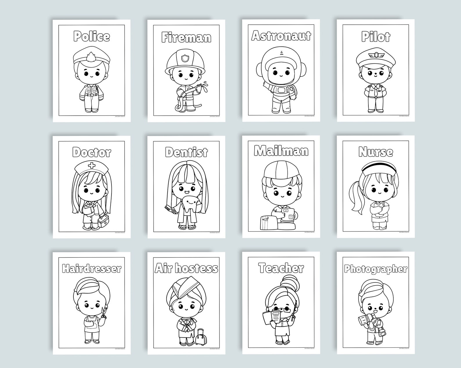 Professions Coloring Pages for Kids: Preschool - Kindergarten ...