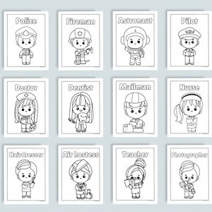 Professions Coloring Pages for Kids: Preschool - Kindergarten ...