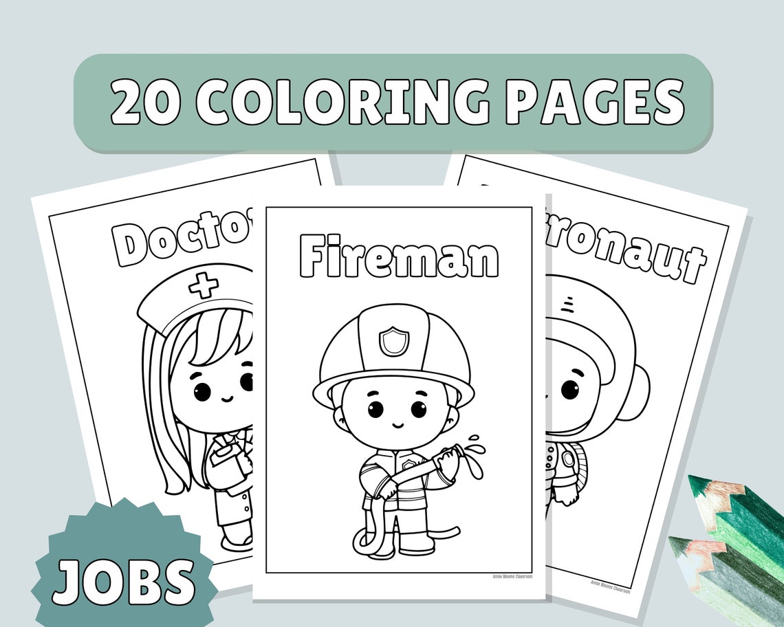 Professions Coloring Pages for Kids: Preschool - Kindergarten ...