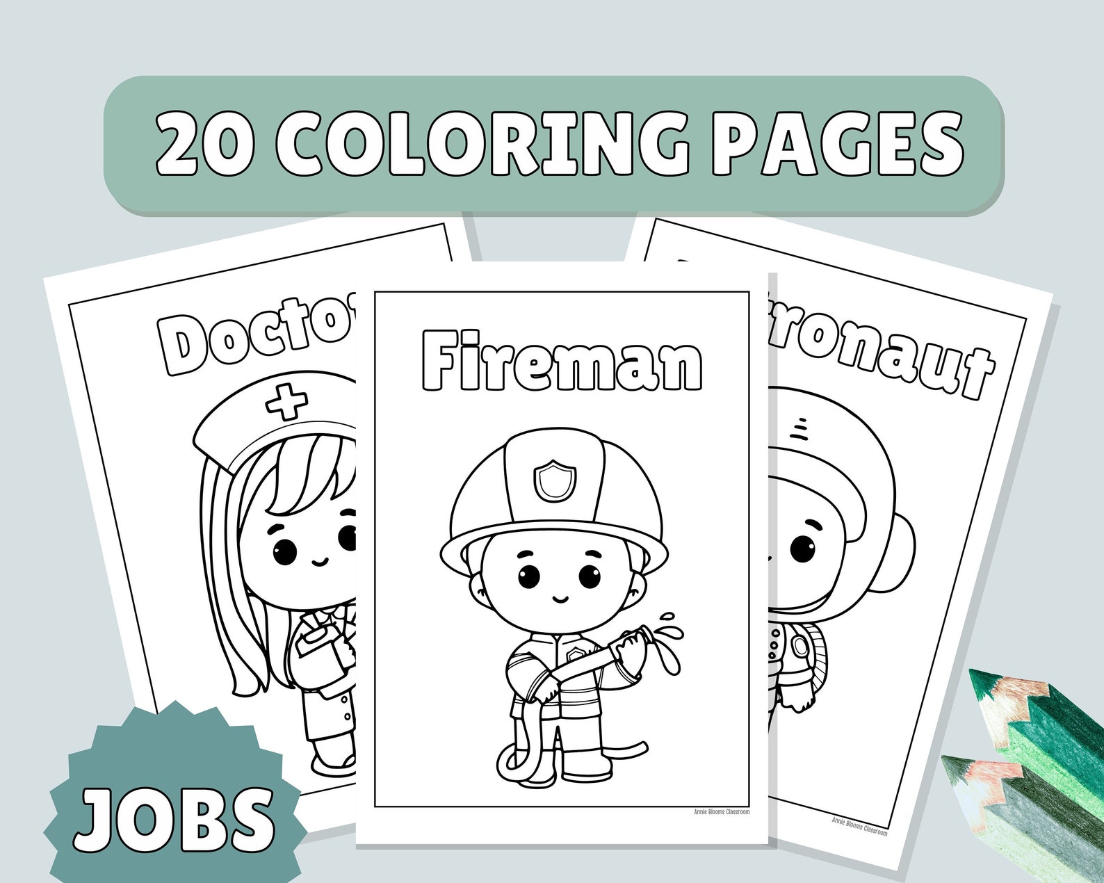 Professions Coloring Pages for Kids: Preschool - Kindergarten ...