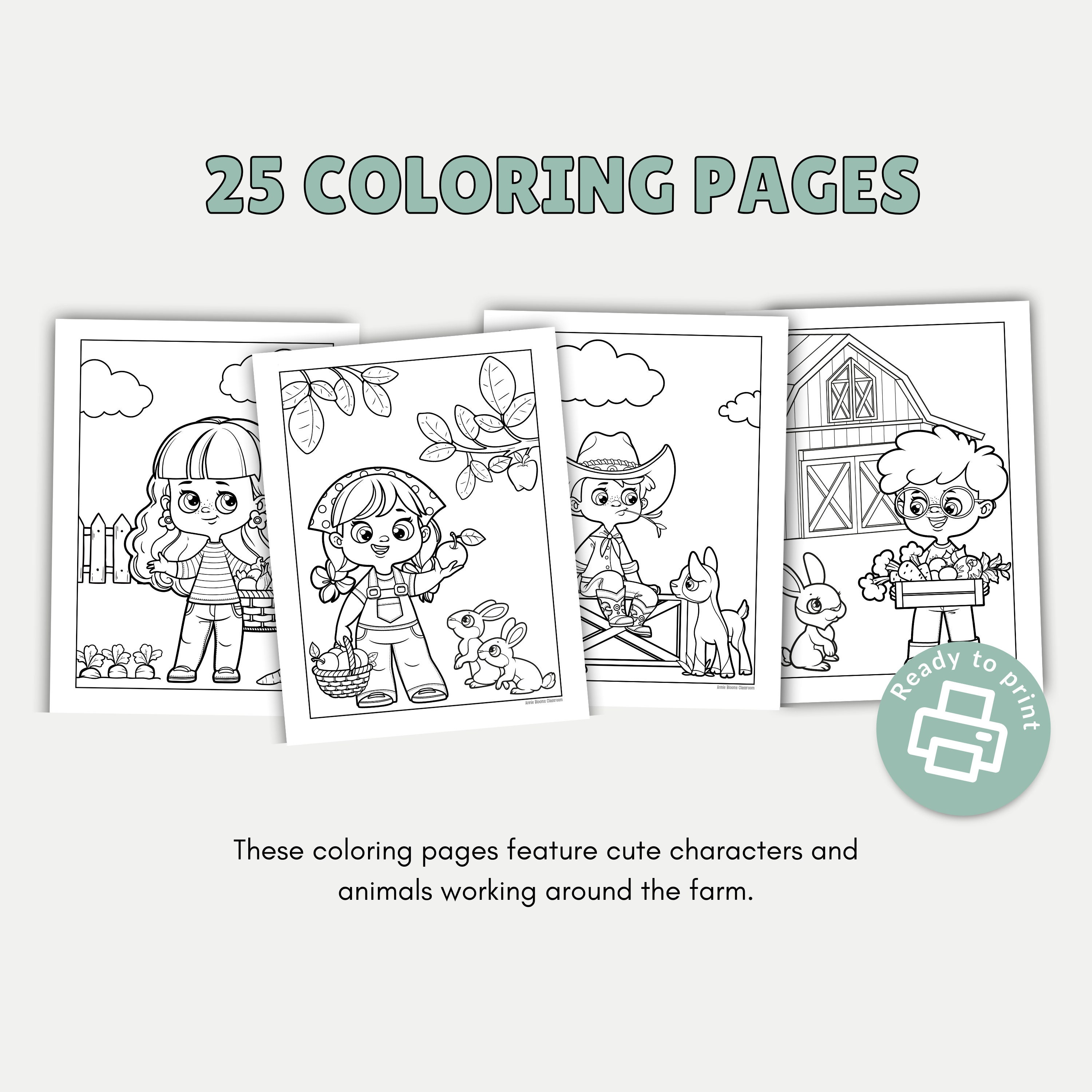 Life on the Farm Coloring Pages for Kids | Activity Pages for Toddlers ...