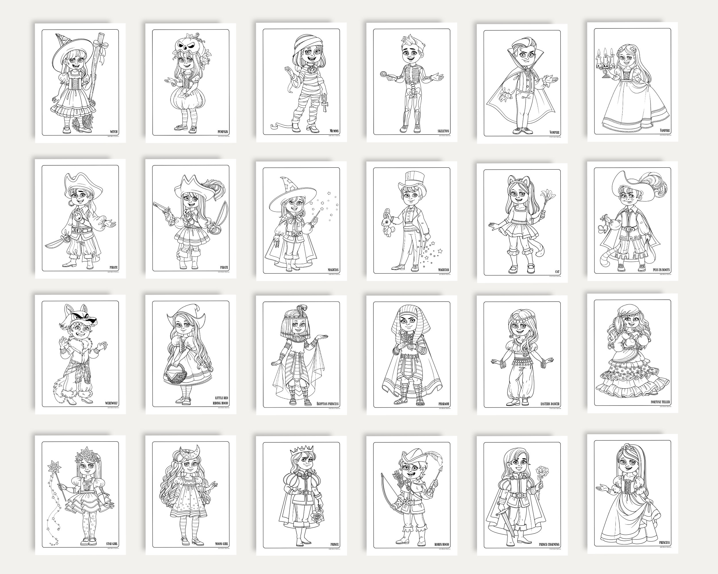 Halloween Coloring Pages for Kids and Adults, 50 Pages Digital Carnival ...