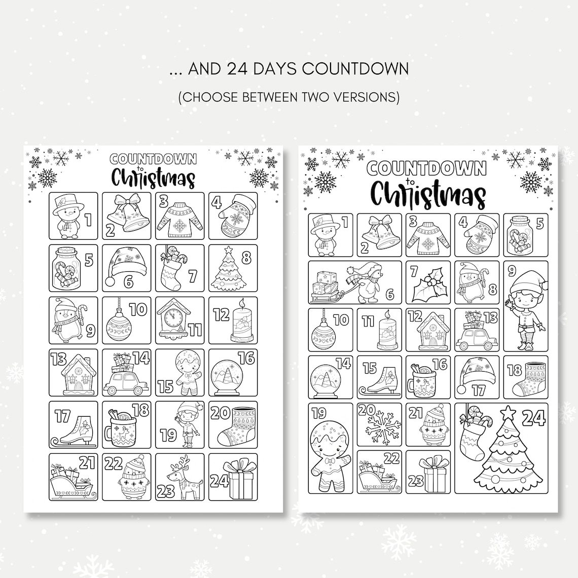 Advent Calendar Coloring Page | Printable Countdown to Christmas ...