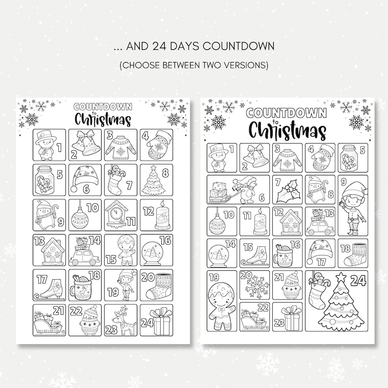 Advent Calendar Coloring Page | Printable Countdown to Christmas ...