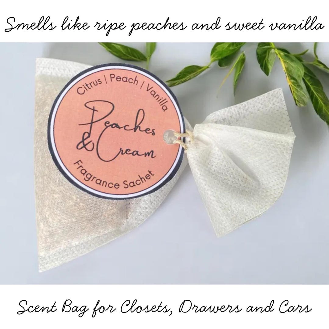 Peaches and Cream Scented Sachet – Fruit Freshie for Closet, Drawer ...