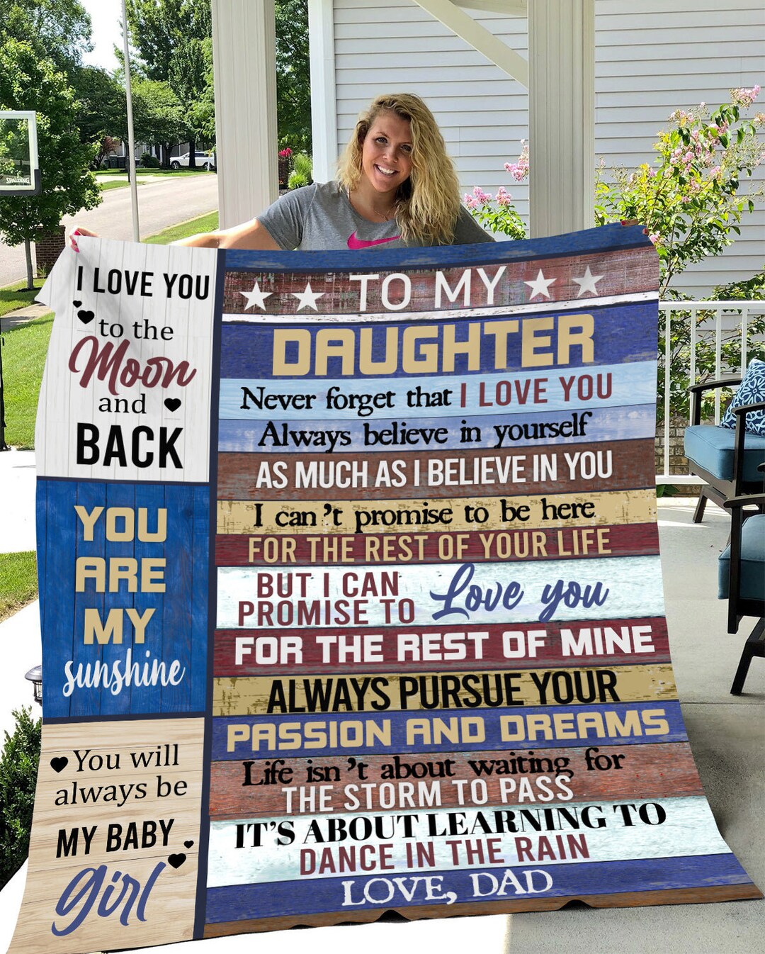 To My Daughter From Dad - Never Forget | Premium Plush Blanket - Etsy