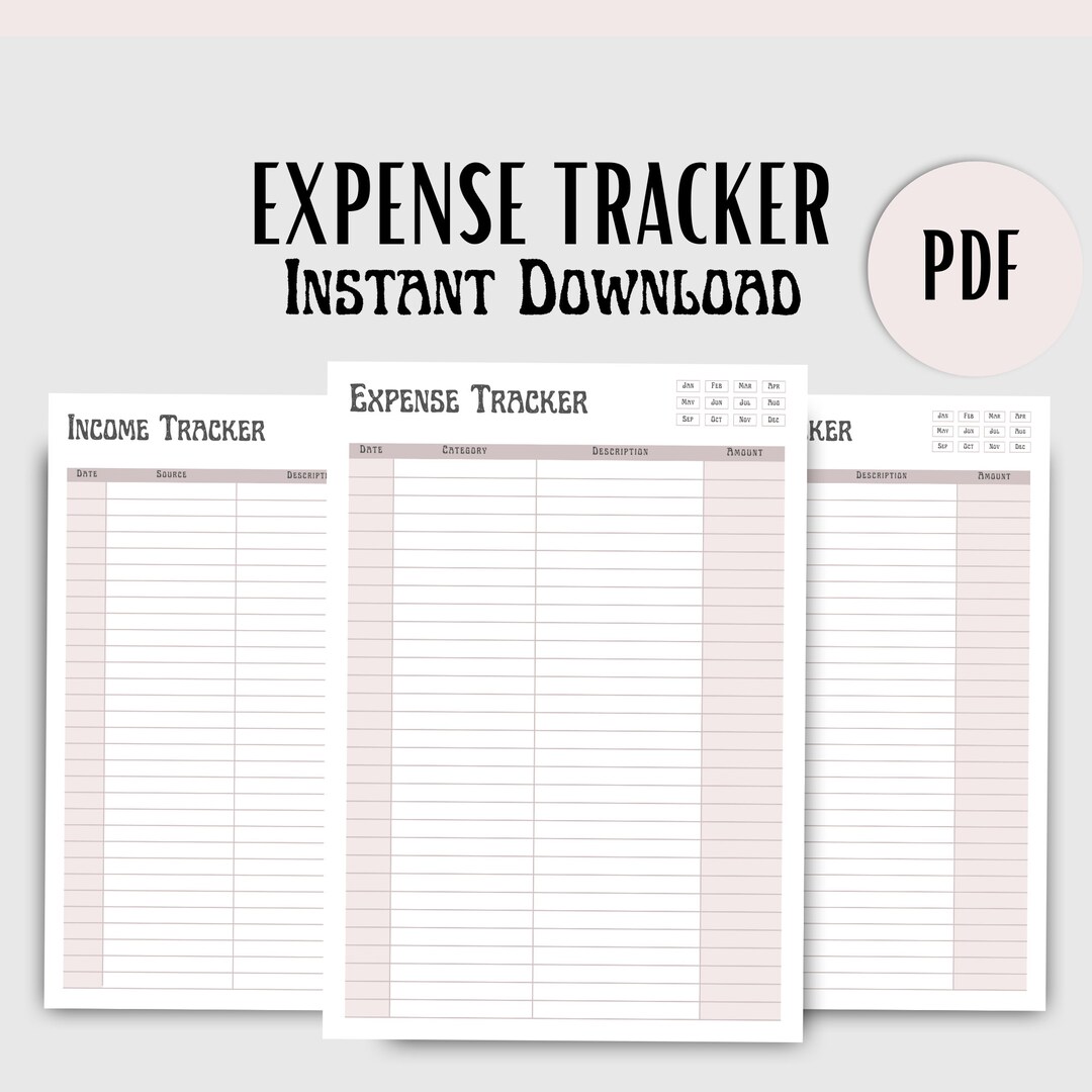 Income & Expense Tracker Printable | Business Financial Planner | Bill ...