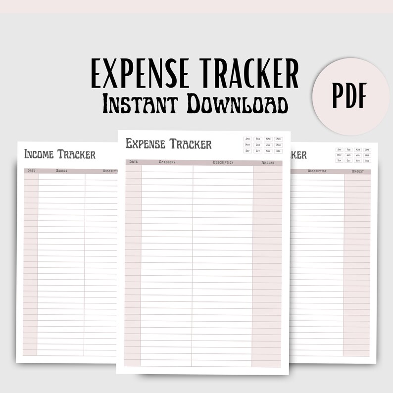 Income & Expense Tracker Printable | Business Financial Planner | Bill ...