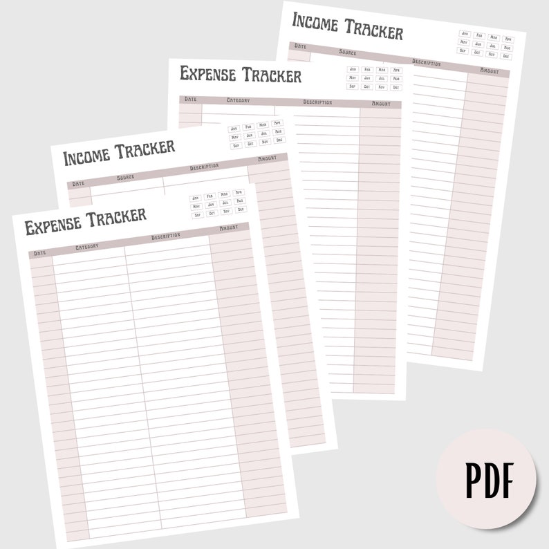 Income & Expense Tracker Printable | Business Financial Planner | Bill ...