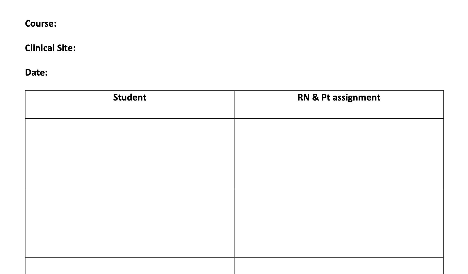 Clinical Instructor Assignment Sheet - Etsy