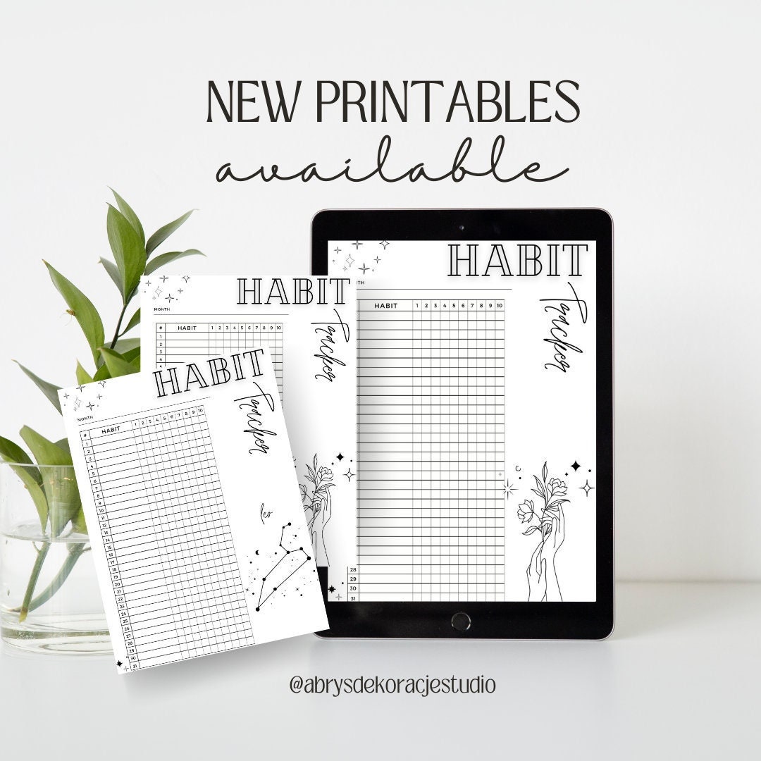 Monthly Zodiac Signs Habit Tracker Printable PDF Simple - Etsy
