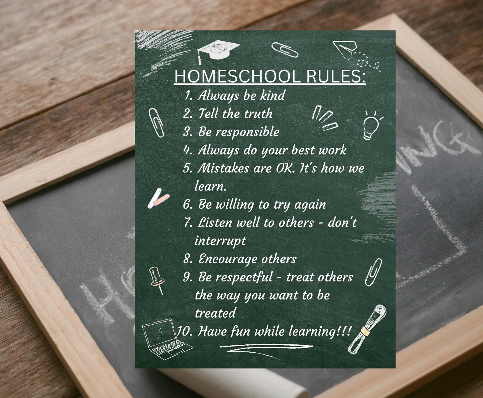 Homeschool Rules Printable Homeschool Room Decor Homeschool - Etsy