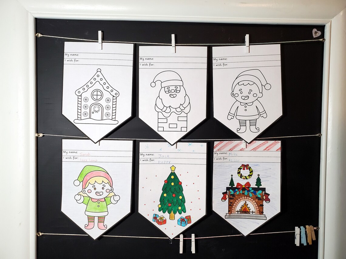 Printable Christmas Banner, DIY Coloring Banner, Classroom Student ...