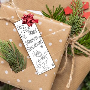 Printable Set of Christmas Bookmarks, Coloring Classroom Activity for ...