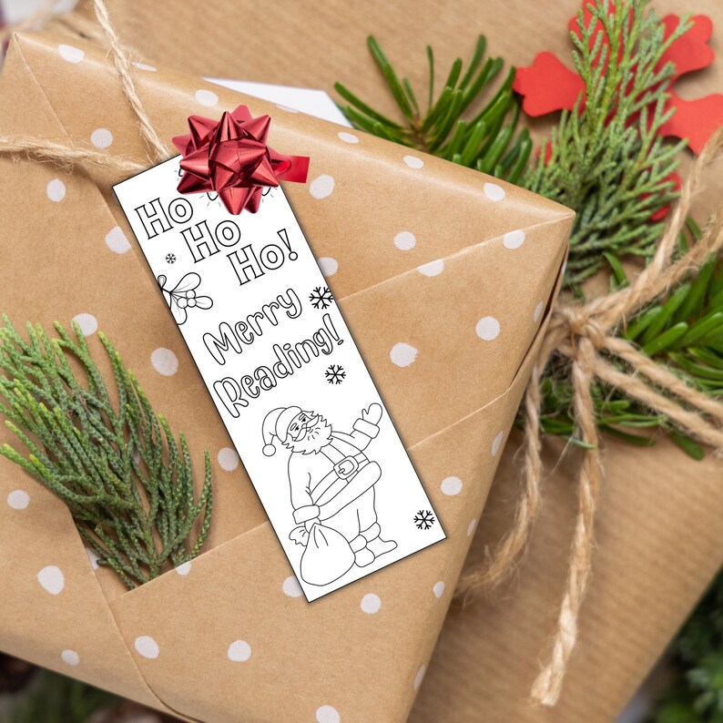 Printable Set of Christmas Bookmarks, Coloring Classroom Activity for ...