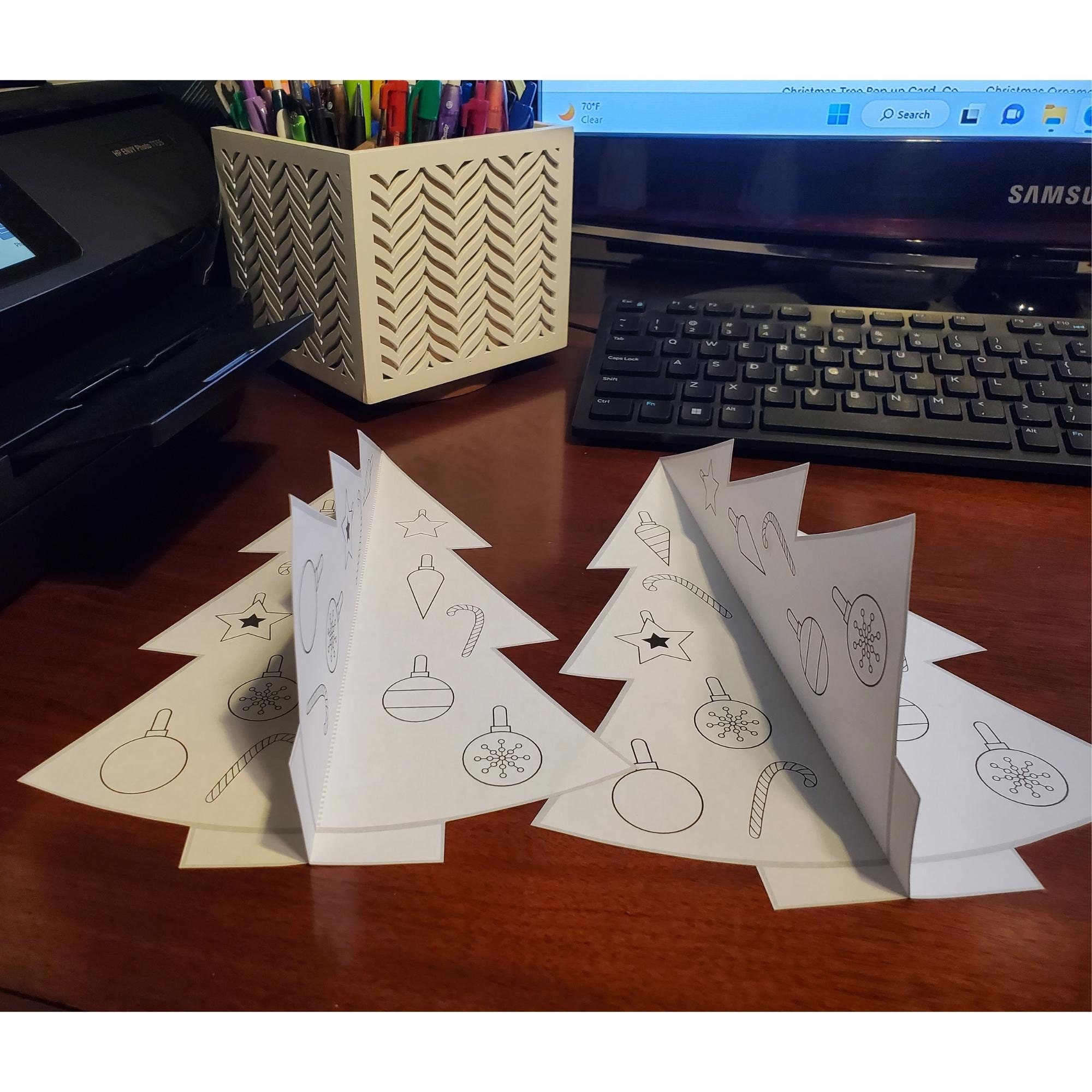 3D Christmas Trees Printable, Set of 3 Christmas Trees Template, DIY ...