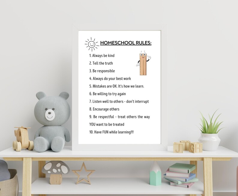 Homeschool Rules Printable Homeschool Room Decor Homeschool - Etsy