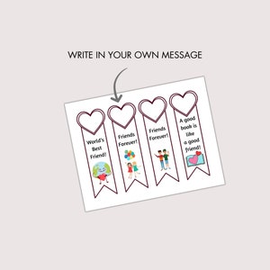 Heart Friendship Bookmarks Ready to Print PDF File, Valentines Day ...