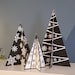 Printable Black and White Christmas Trees, 3D Christmas Tree Templates ...