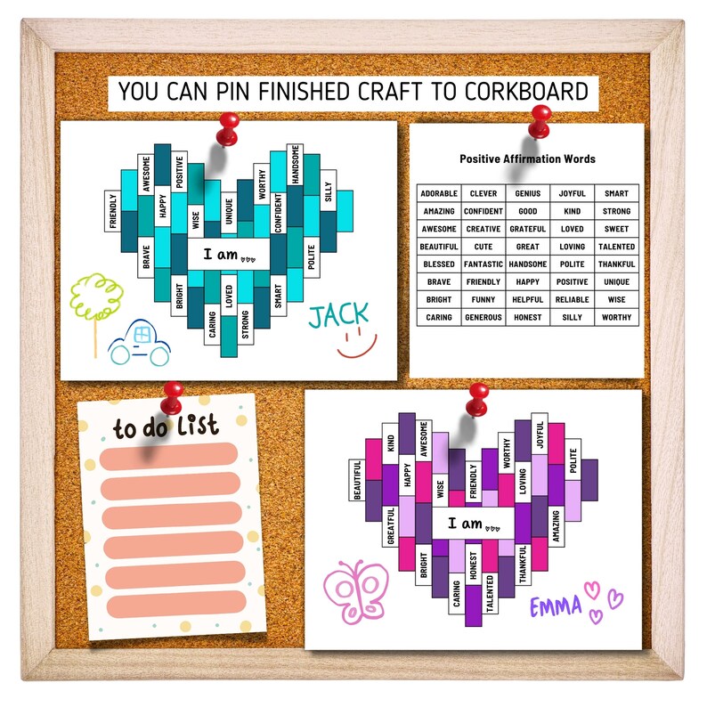 Heart-shaped Positive Affirmation Craft Activity for Kids, 'I Am ...