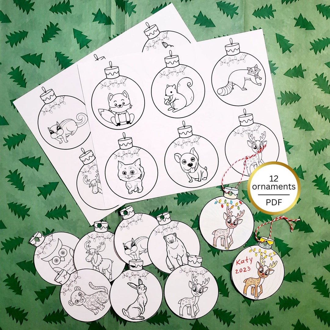Printable Christmas Ornaments, Coloring Activity for Kids, DIY ...