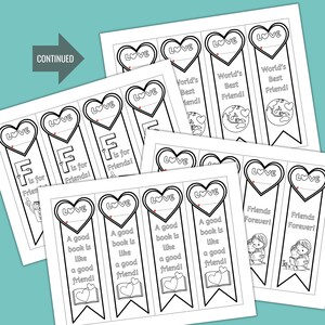 Printable Coloring Bookmarks for Friends, Friendship Gifts and ...