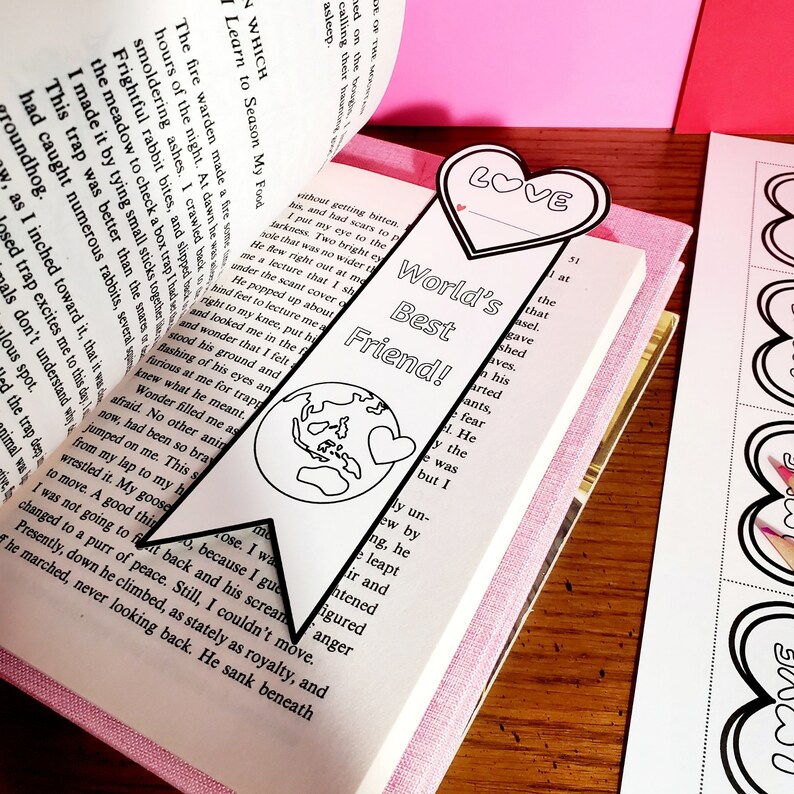 Printable Coloring Bookmarks for Friends, Friendship Gifts and ...