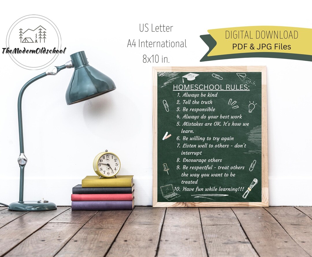 Homeschool Rules Printable, Homeschool Room Decor, Homeschool Wall Art ...