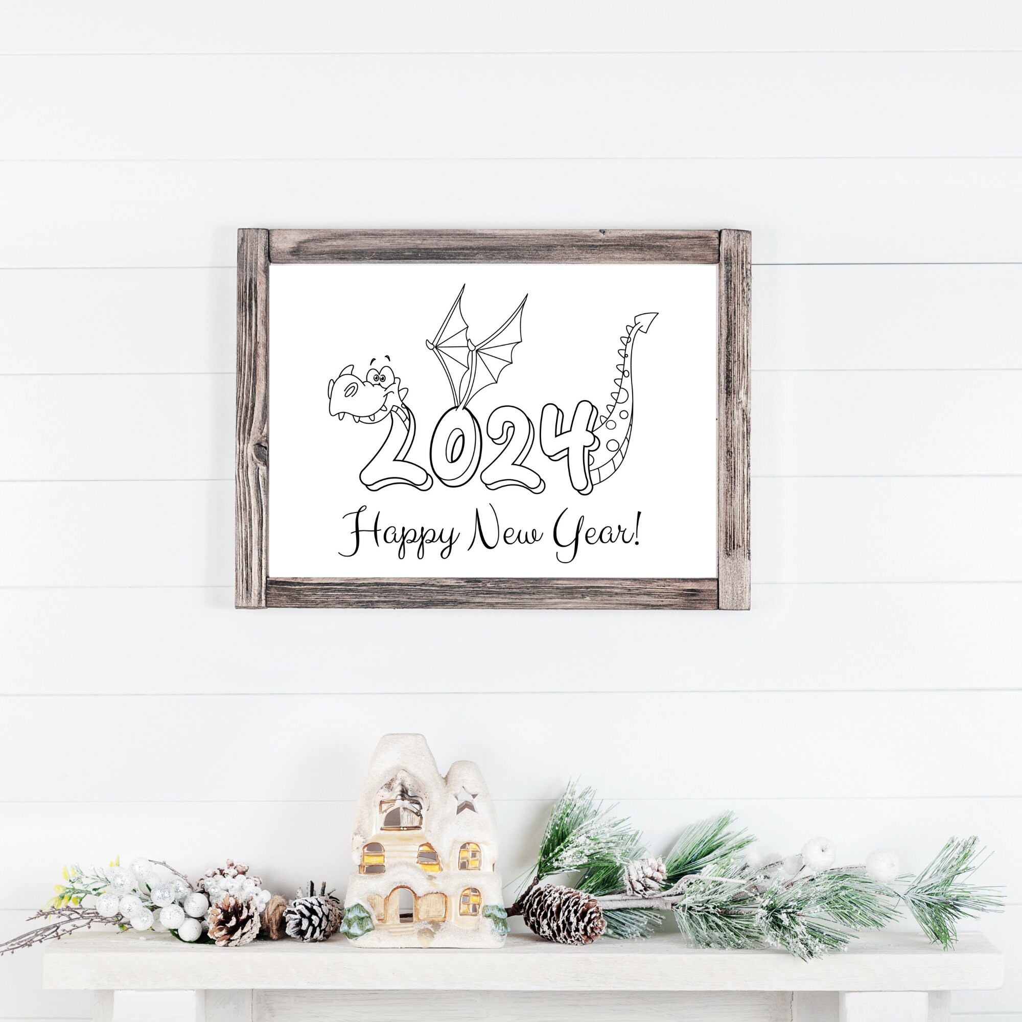 Cute Year of the Dragon Printable Coloring Set, 2024 New Year Coloring ...