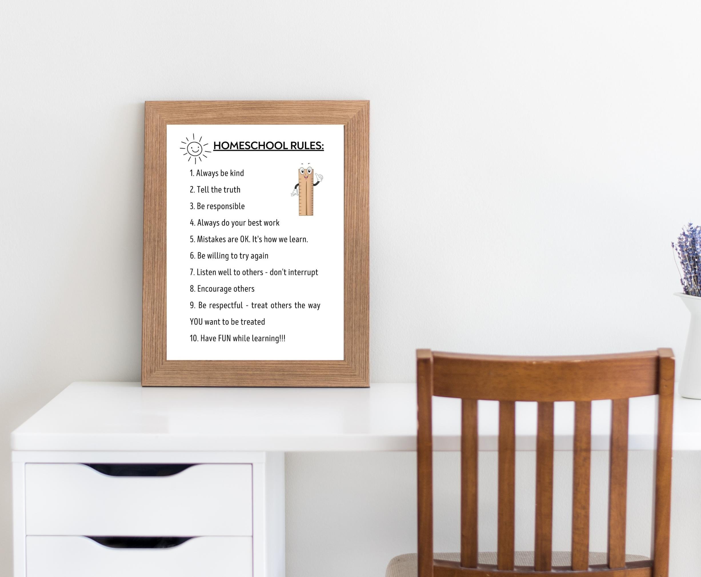 Homeschool Rules Printable, Homeschool Room Decor, Homeschool Wall Art ...